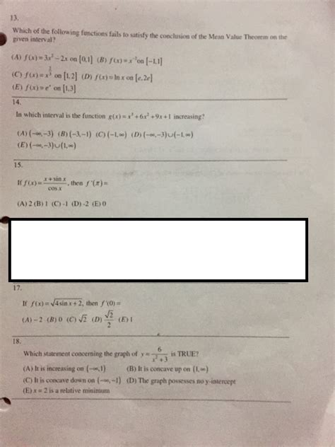 solved 13 which of the following functions fails to satisfy