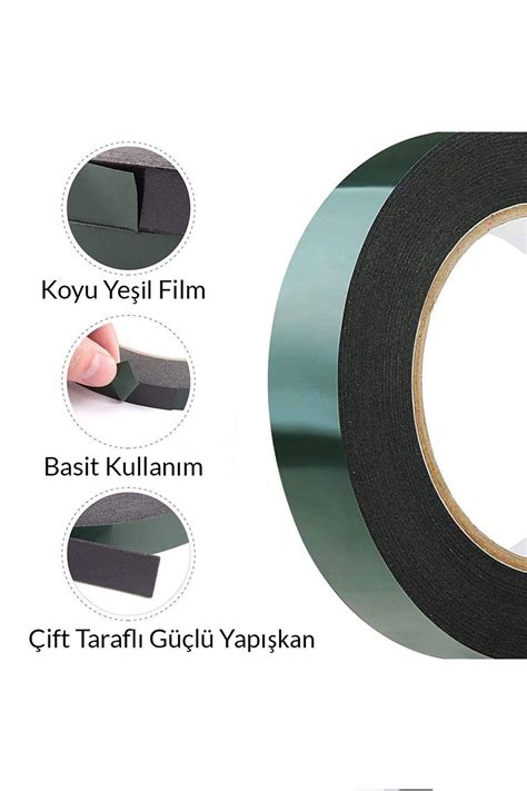 Badem10 Çift Taraflı Köpük Bant Eva Montaj Bandı Siyah 20 Mm X 10 Metre