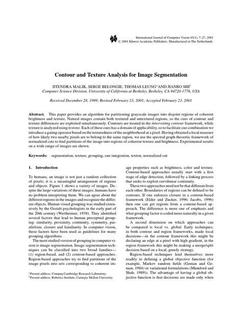 contour and texture analysis for image segmentation pdf image segmentation eigenvalues and