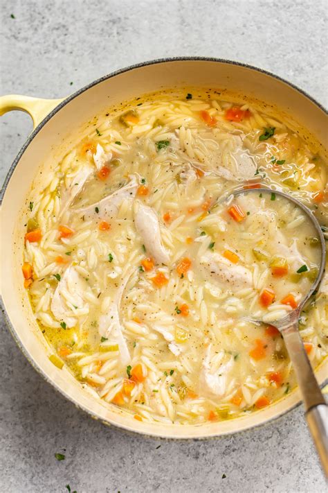 Lemon Chicken Orzo Soup Salt Lavender