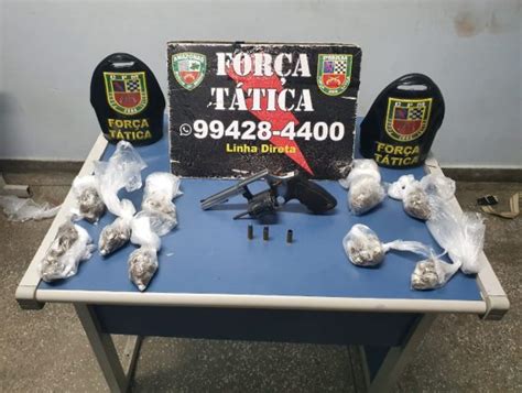 Força Tática detém suspeito arma e drogas na zona leste SSP