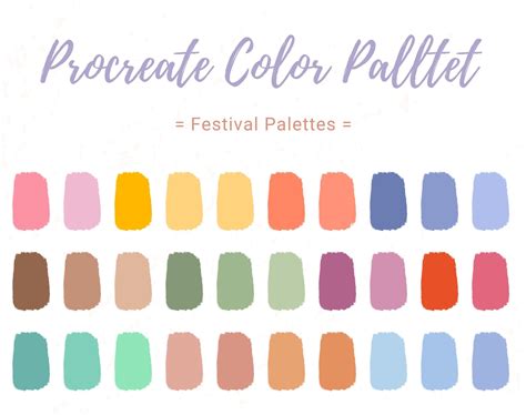 Procreate Pastel Color Palette 64 Photo