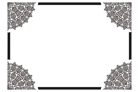 Black Mandala Ornament Frame Border Png