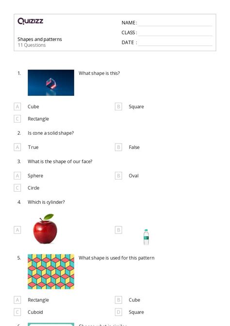 Shape Patterns Worksheets For St Class On Quizizz Free Printable