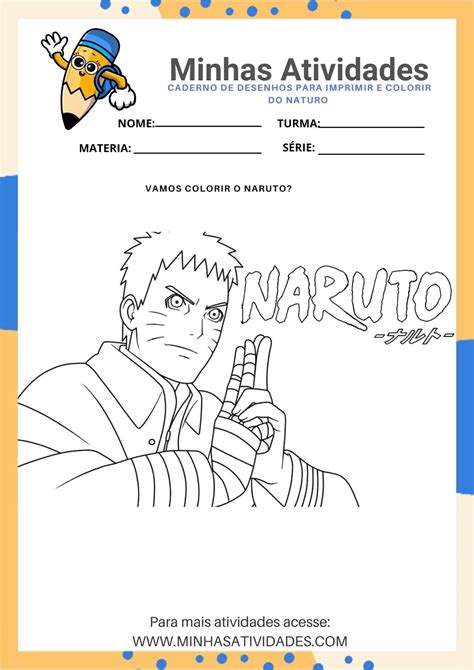 Atividades Para Pintar Os Desenhos Do Naruto