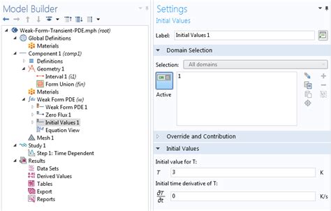 how to implement the weak form for time dependent equations comsol blog