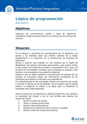 Api1 asdasda Lógica de programación Actividad 1 Objetivos