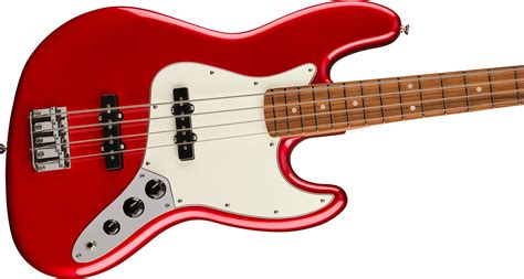Player Jazz Bass MEX PF candy apple red Basse électrique solid