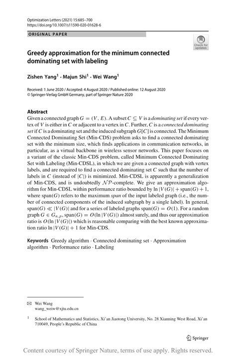greedy approximation for the minimum connected dominating set with labeling request pdf