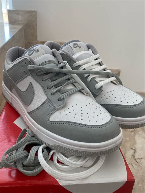 Tênis Nike Dunk Low Branco e Cinza Tênis Masculino Nike Nunca Usado