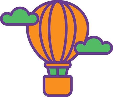 Hot Air Balloon Line Filled Two Color 9795691 Vector Art At Vecteezy