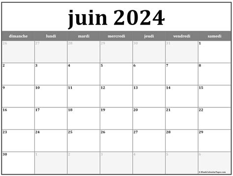 Le Calendrier Du Mois De Juin 2024 Image To U