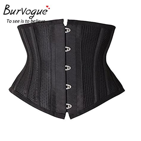 Burvogue Women Breathable Mesh Waist Trainer Corsets Underbust Corsets