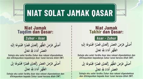 Solat Jamak Dan Qasar Panduan Syarat Niat JAKIM