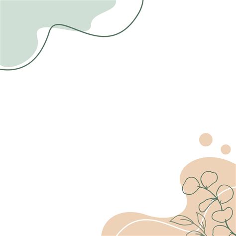 Abstract Aesthetic Shape Corner Border With Hand Drawn Leaf Modern