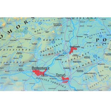 Polska 1 750 000 Dwustronna mapa ścienna Fizyczna z elementami