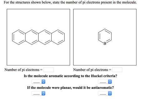 solved for the structures shown below state the number of