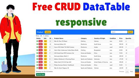 Free CRUD DATATABLE Responsive YouTube
