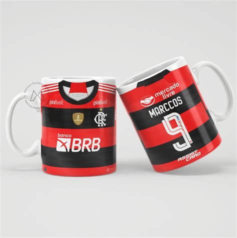 Arte Caneca Flamengo 2023 2024 Titular Fonte Elo7