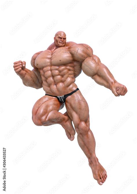 Bodybuilder Man Super Hero Pose Stock Illustration Adobe Stock