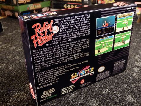 SNES Relief Pitcher BoxBox My Games Reproduction Game Boxes