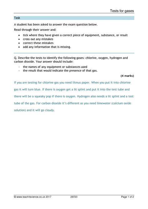 Gas Tests KS4 Chemistry