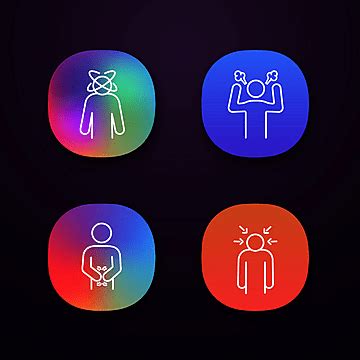 Stress Icons Set Doodle Man Doodle Emotional Line PNG And Vector