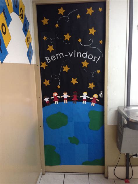 Porta decorada volta às aulas Bem vindos portadecorada