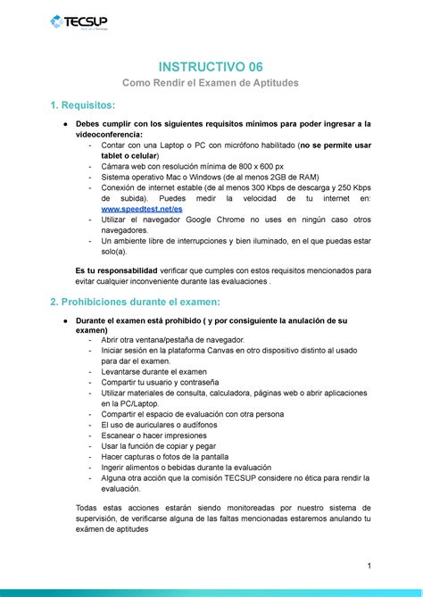 06 Instructivo Como Rendir El Examen De Aptitudes INSTRUCTIVO 06
