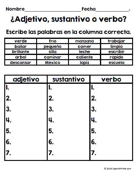 Actividades Buscamos Sustantivos Verbos Adjetivos Adjetivos The Best