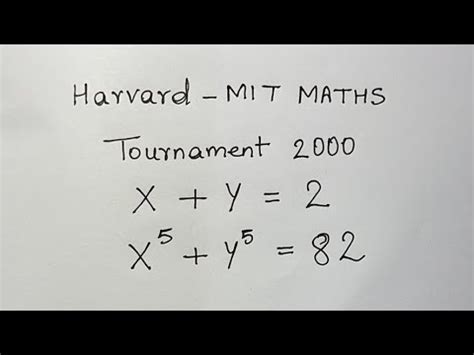 Harvard Mit Maths Tournament Solving System Of Equations Youtube