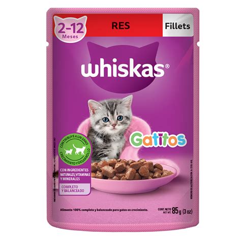 Whiskas Alimento Húmedo para Gatitos Res en Fillets