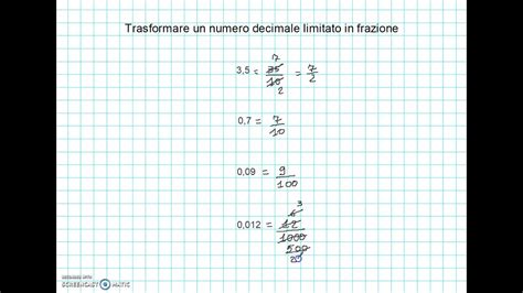 Trasformare Un Numero Decimale Limitato In Frazione YouTube