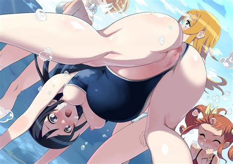 Rule 34 4girls Anus Aragaki Ayase Blue Eyes Blush Breasts Censored Female Female Only Human