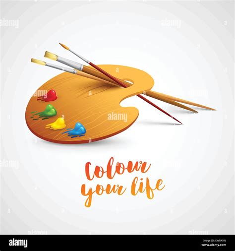 Art Palette With Paint Brush And Pencil Tools For Drawing Vector