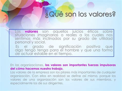 Cuales Son Los Valores