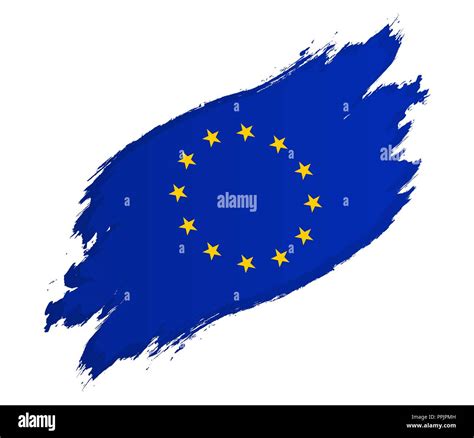 Flag Of European Union Grunge Style Vector Illustration Isolated On