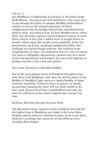 Chapter Buddhismchapter Overview Buddhism Was Born In Th Docx