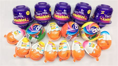 Lots Of Kinder Joy Dairy Milk Iickables Gems Suprise Balls Youtube
