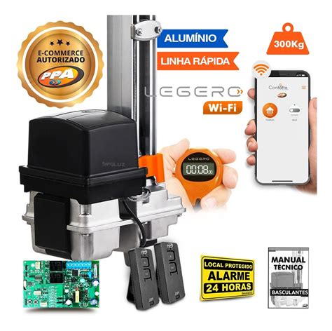 Kit Motor Ppa Bv Home Sp App Wifi 2 Control Portão 250kg 7s