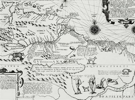 America Map From Grand Voyages By Theodor De Bry