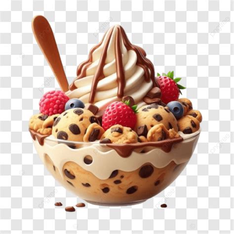 Tasty Colorful Ice Cream Cup Dessert Cake With Chocolate And Jam
