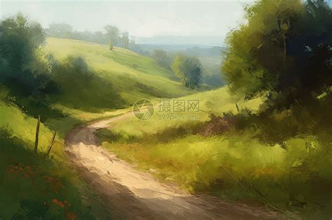 田野和森林风景插画图片下载 正版图片600131789 摄图网
