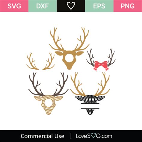 Patterned Deer Monogram Frames SVG Cut File Lovesvg