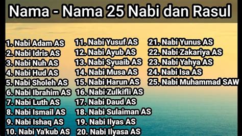 25 Nama Nama Nabi Dan Rasul Beserta Sifat Dan Kitabnya Dat NBKomputer