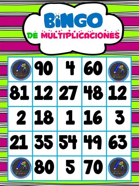 Bingo De Multiplicaciones Neoparaiso Multiplication Games Math The