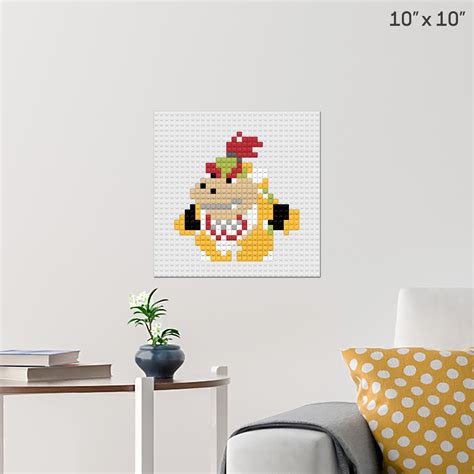 Bowser Jr Pixel Art Wall Poster Build Your Own With Bricks BRIK