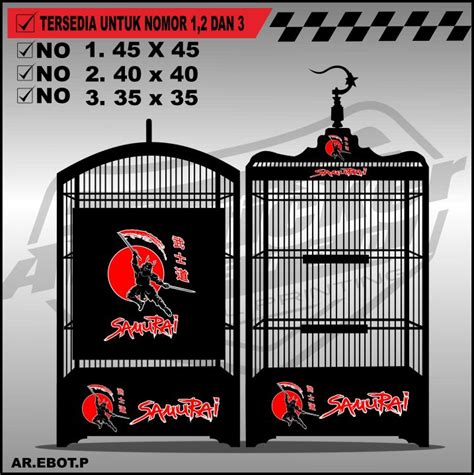 Stiker Decal Kandang Ebod Kotak Dekal Sangkar Burung Kotak Model Ebod