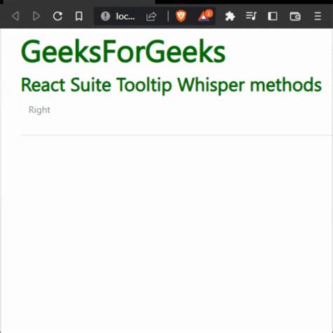 react suite tooltip whisper methods geeksforgeeks