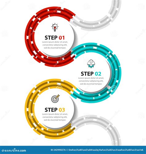 Infographic Template With Icons And 3 Options Or Steps Line Stock